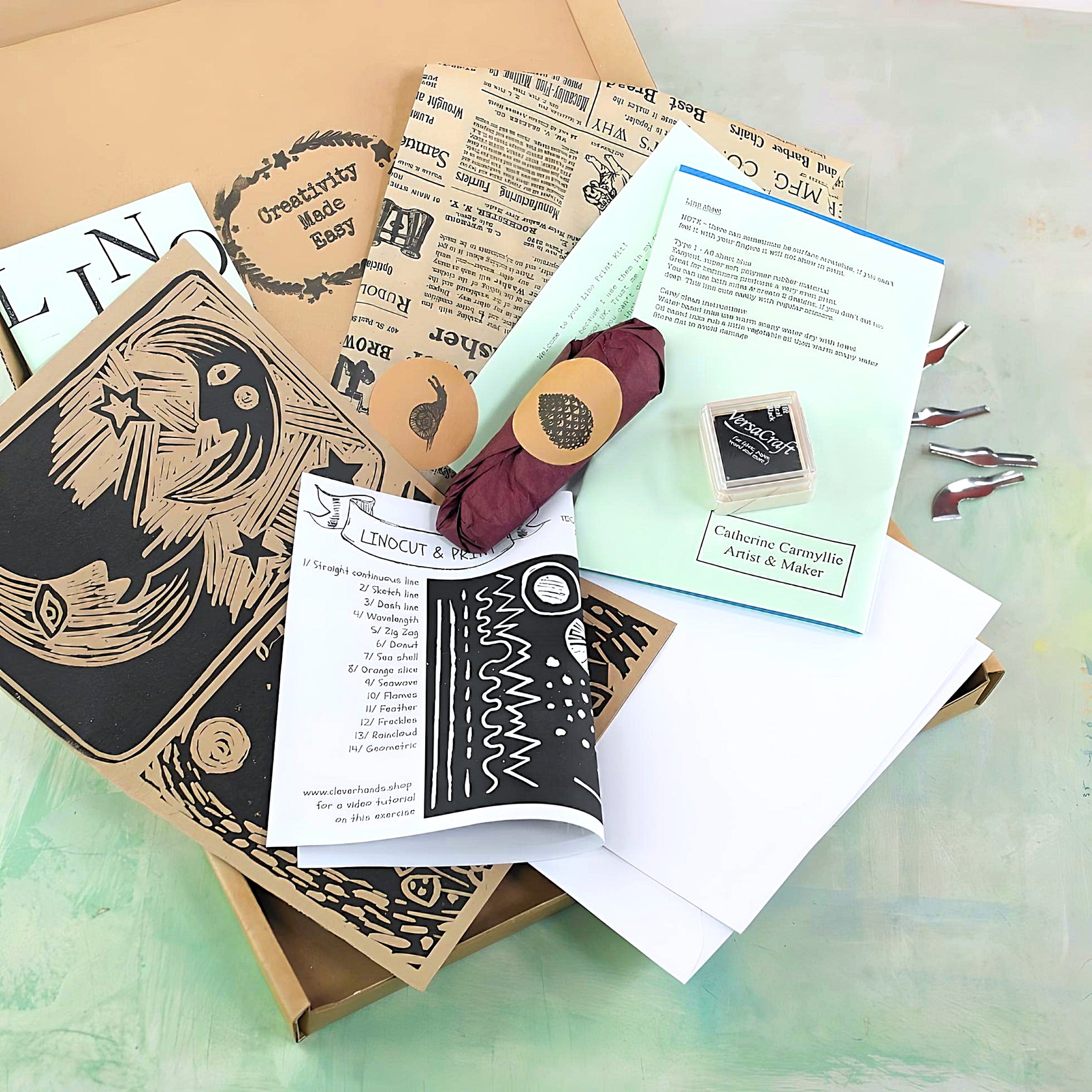 Linocut & print compact starter kit – Clever Hands