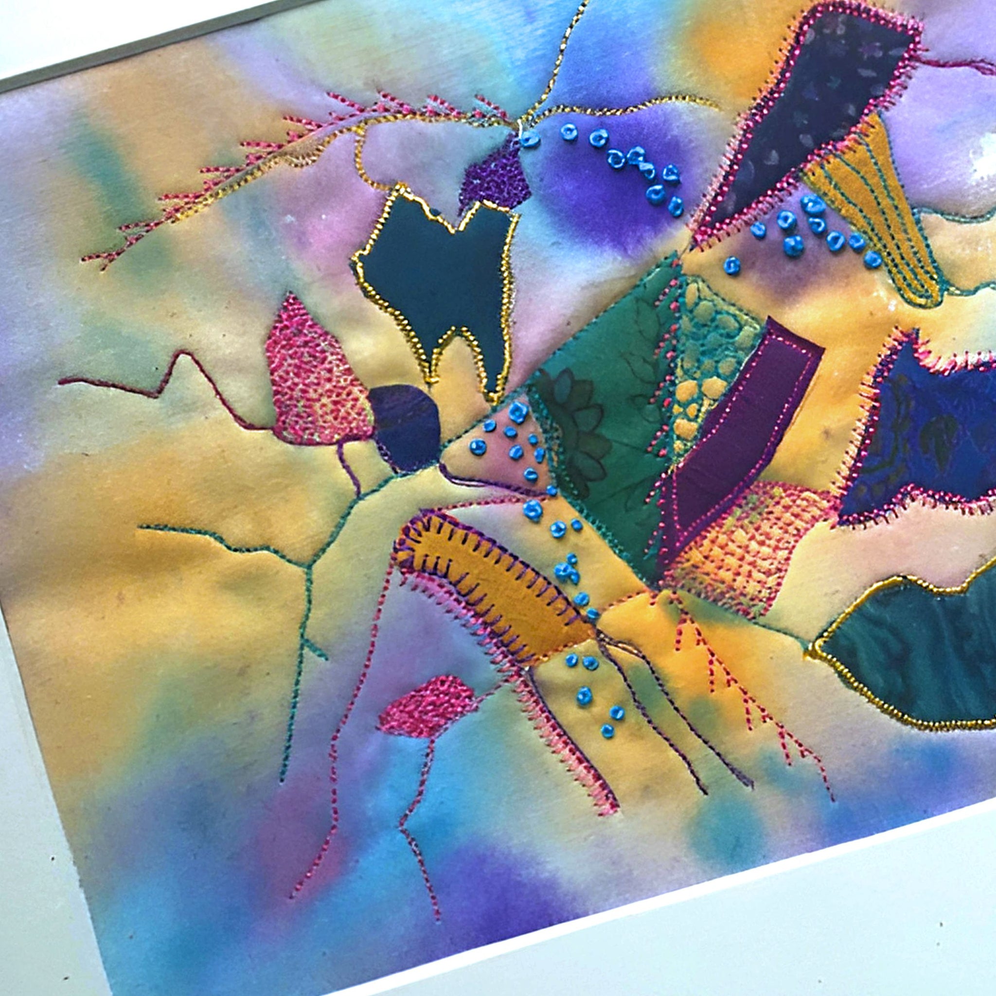 Hidden shapes abstract hand stitch for beginners – Clever Hands